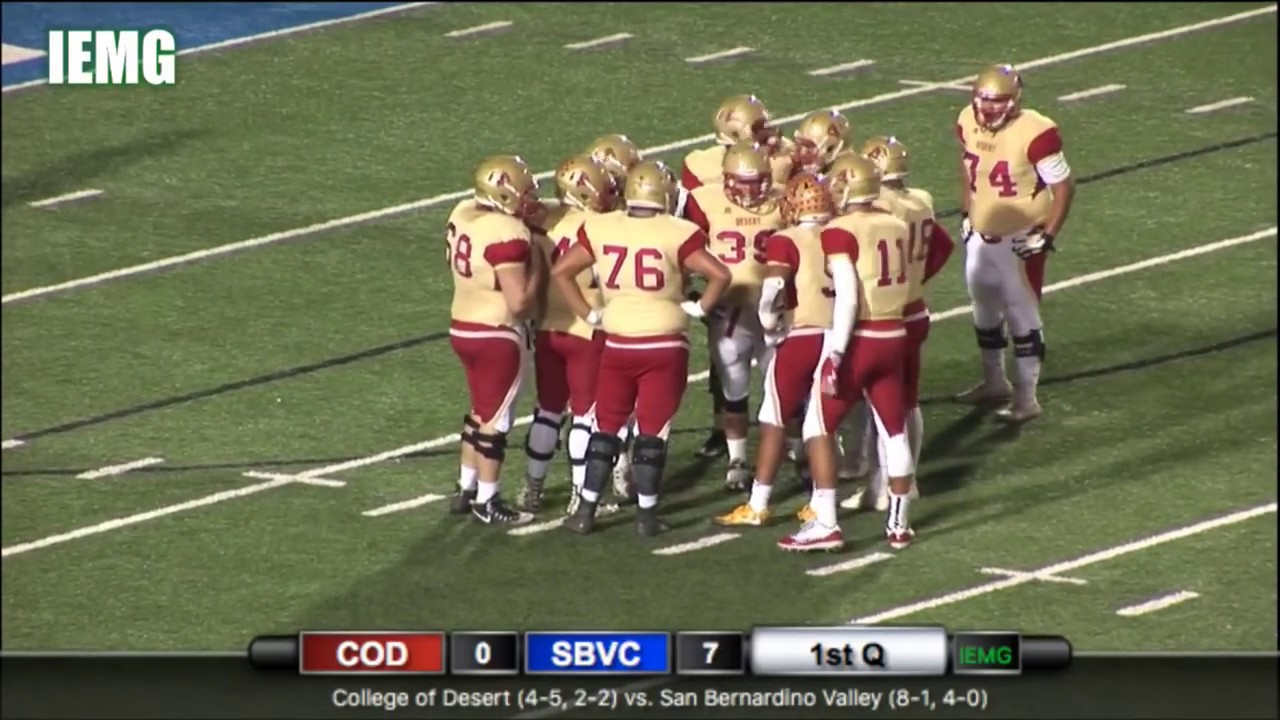 LIVE FOOTBALL! College of the Desert vs.San Bernardino Valley (11-10-18 ...