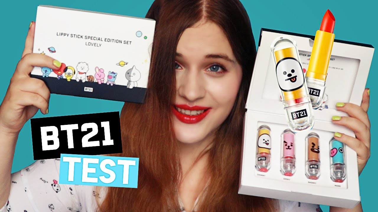 Testing BT21 "Lippie sticks" ☆ BT21xVT - YouTube