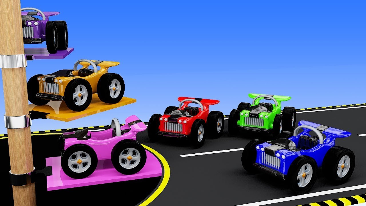 Learn Colors With sport Car Vehicles Parking Garage - MN Kids tv - YouTube