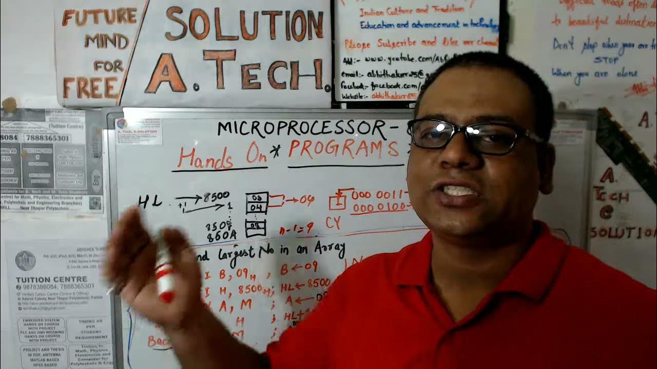 8085 Program: Write a program to find largest number in an array. - YouTube