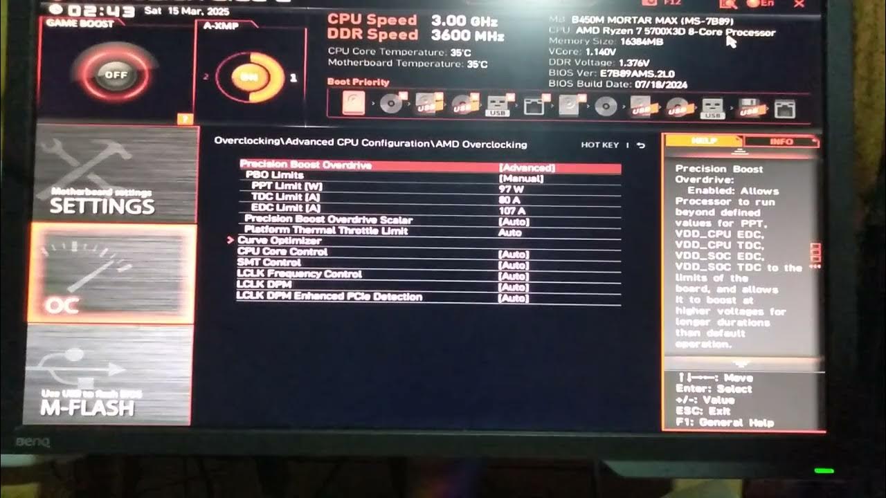 My Ryzen 7 5700X3D bios setting - YouTube