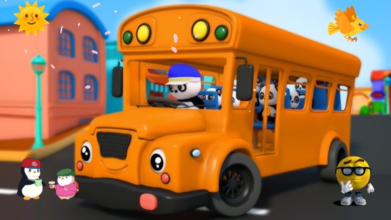 Wheels on the Birthday cartoon Bus Song! Happy Birthday by kids club ...