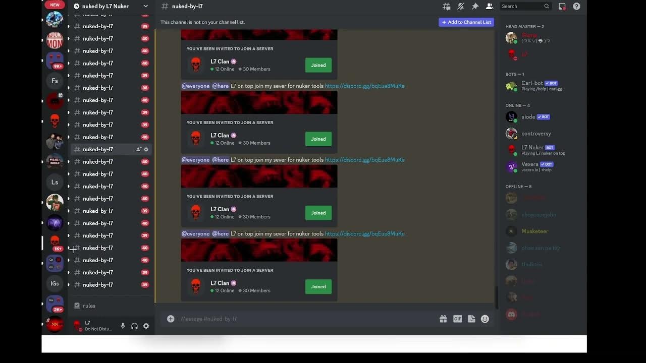 New Discord Nuke Bot Working Fast Youtube