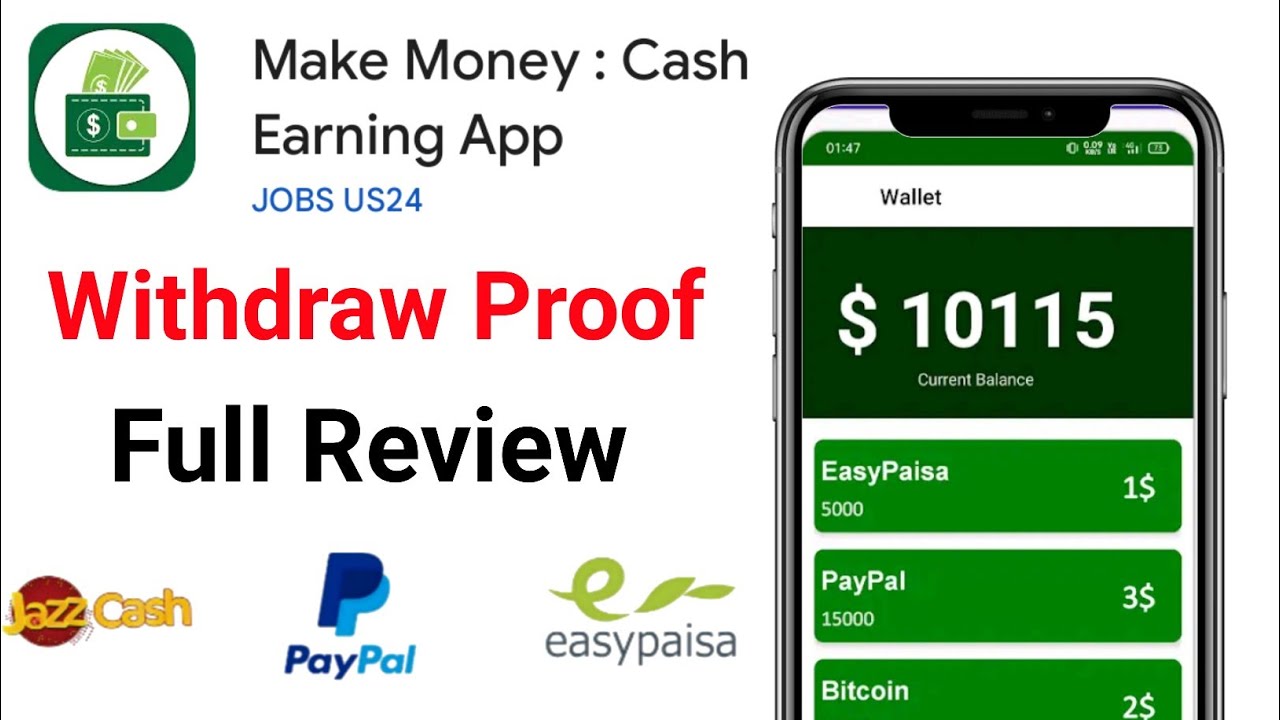 Make Money Cash Earning App Withdraw Proof Full Review - YouTube