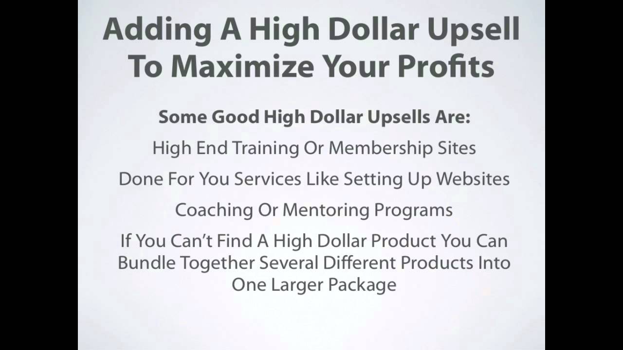Create a High Dollar Value Upgrade Offer - YouTube