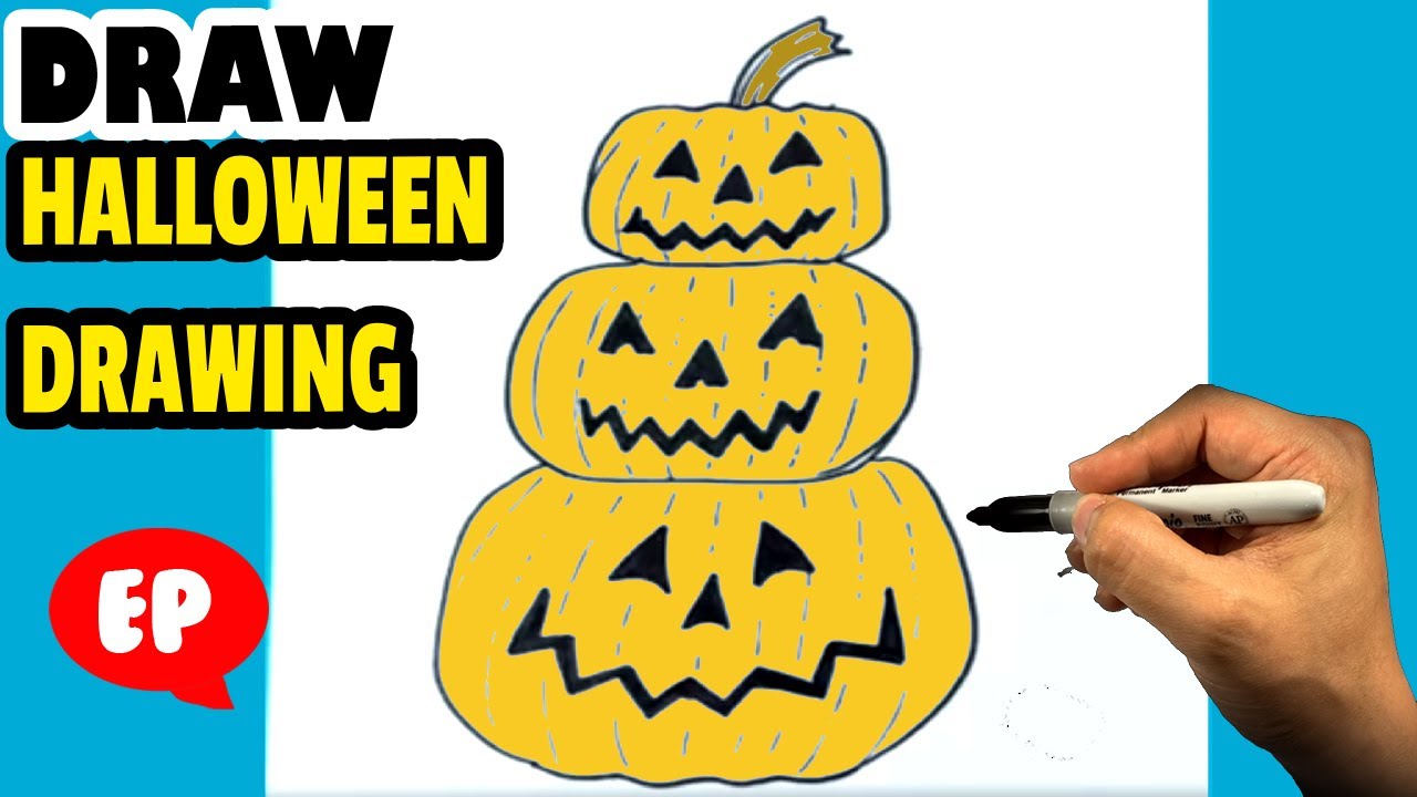 How to Draw HALLOWEEN PUMPKIN - Stack - YouTube