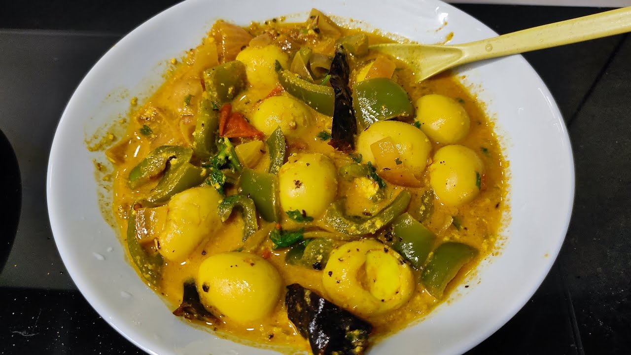 Easy Capsicum Quail egg curry (kada muttai gravy) for Dinner #dinner # ...