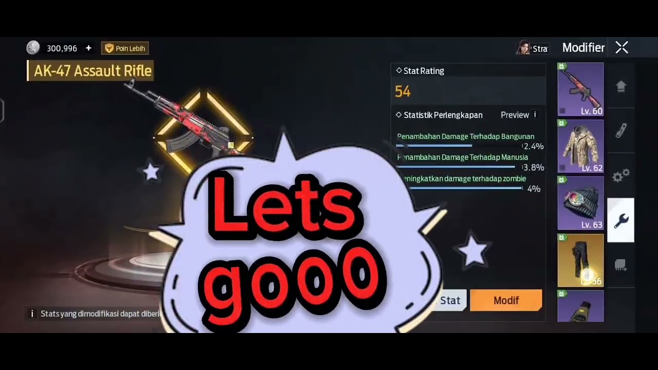 Gacha modify undawn AK-47 level 60 modal receh - YouTube