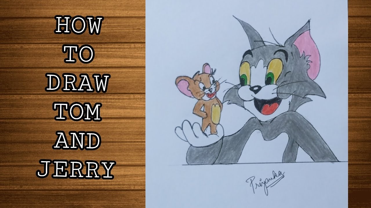 How To Draw Tom And Jerry||With Pencil Colour||Step by Step Tutorial ...
