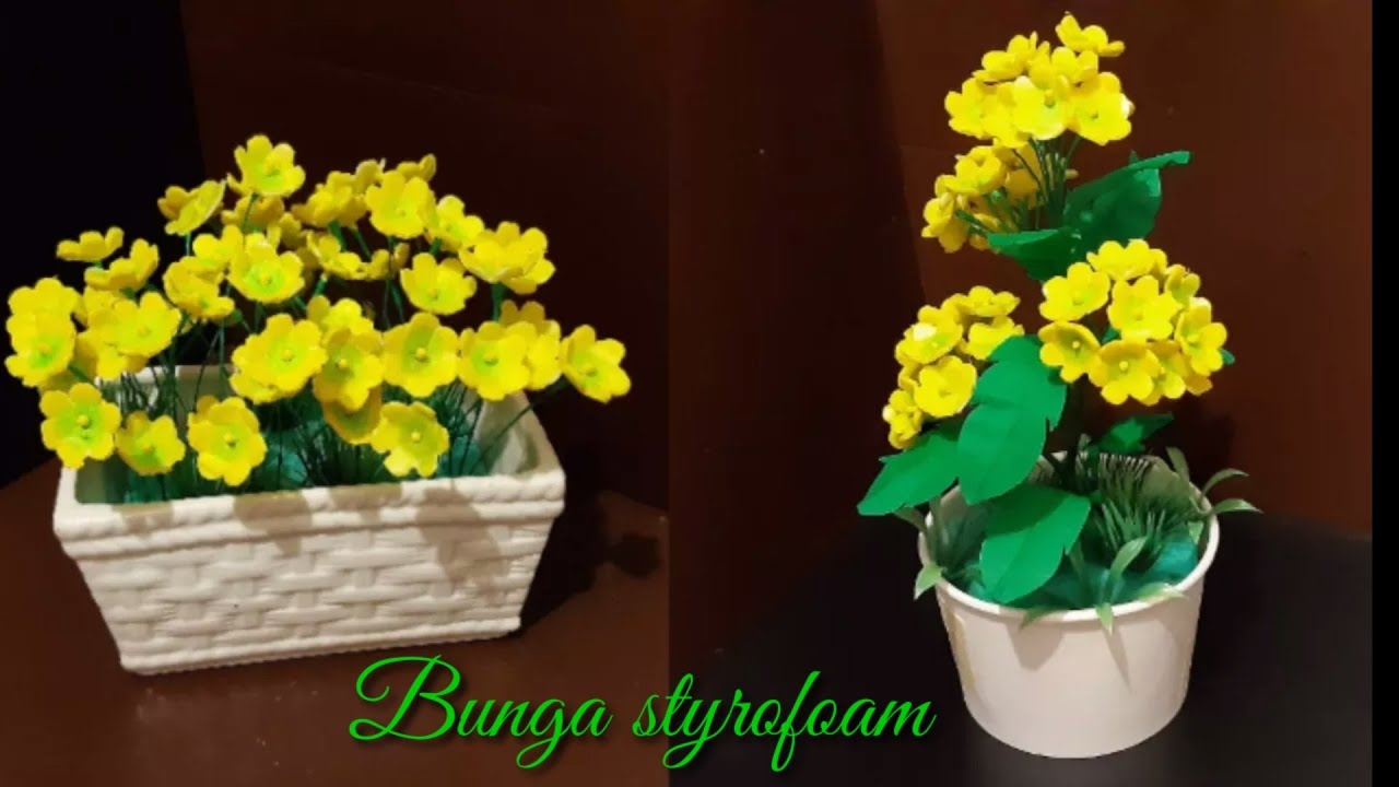 Tutorial membuat bunga dari styrofoam part 11 - YouTube