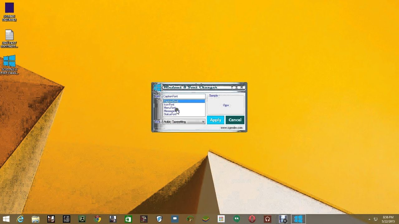 windows 8 font changer - YouTube