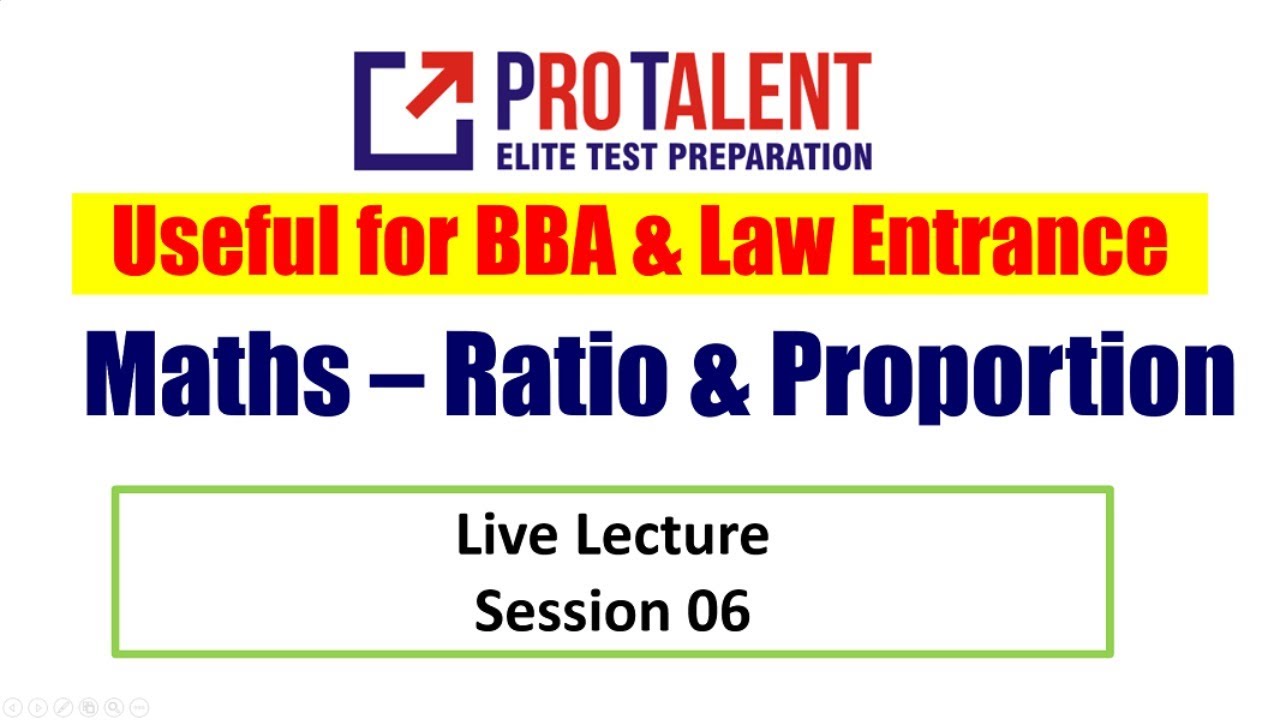 Maths Lecture on Ratio & Proportion - YouTube
