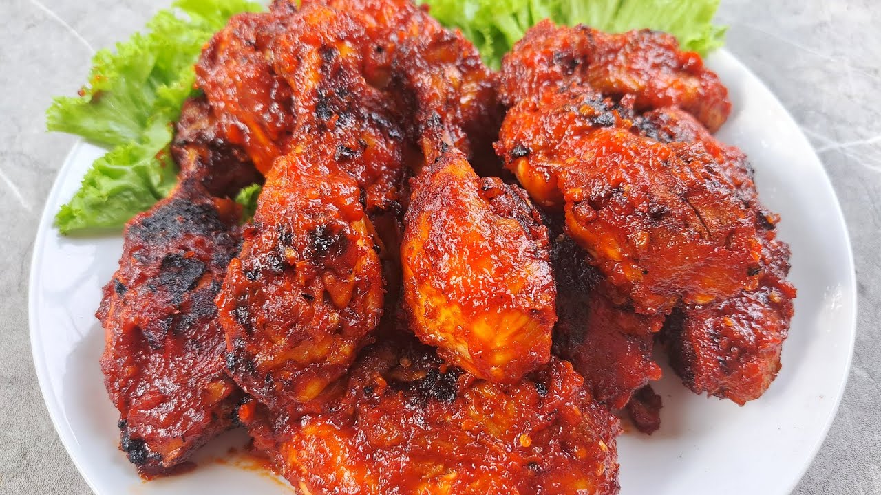 RESEP AYAM BAKAR BUMBU MERAH PEDAS MANIS GURIH - YouTube