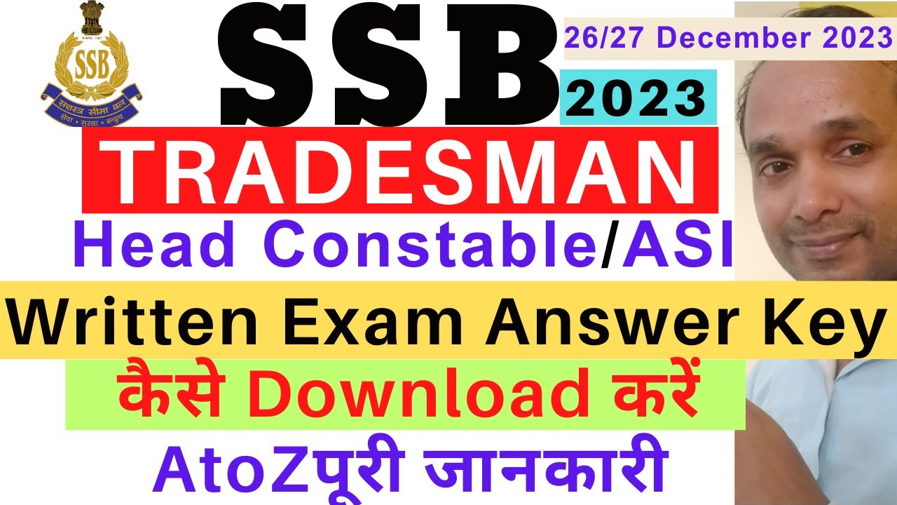 SSB Tradesman Written Exam Answer Key 2023 | SSB Head Constable Written ...