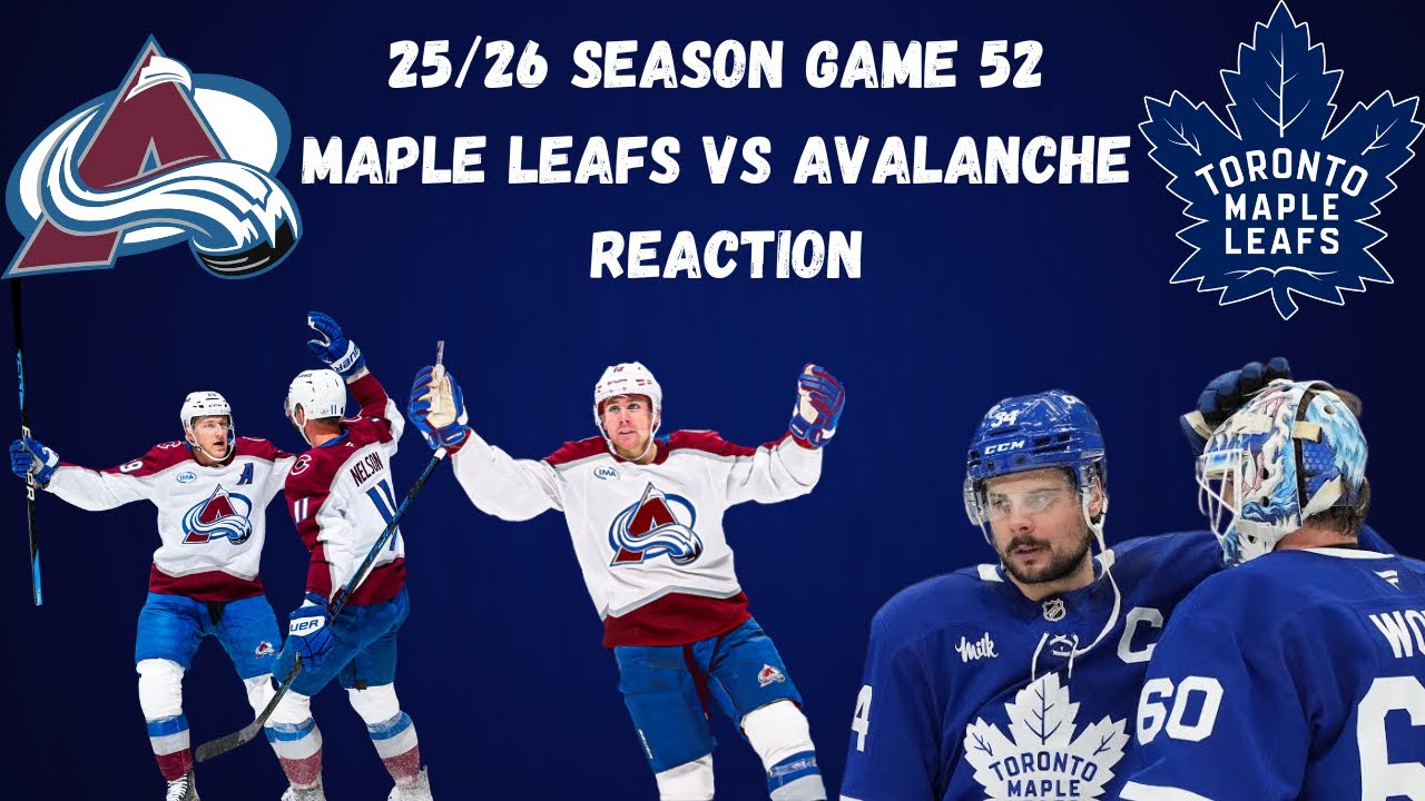 Maple Leafs vs Avalanche Reaction|25/26 Season Game 52|COL 4 TOR 1 ...