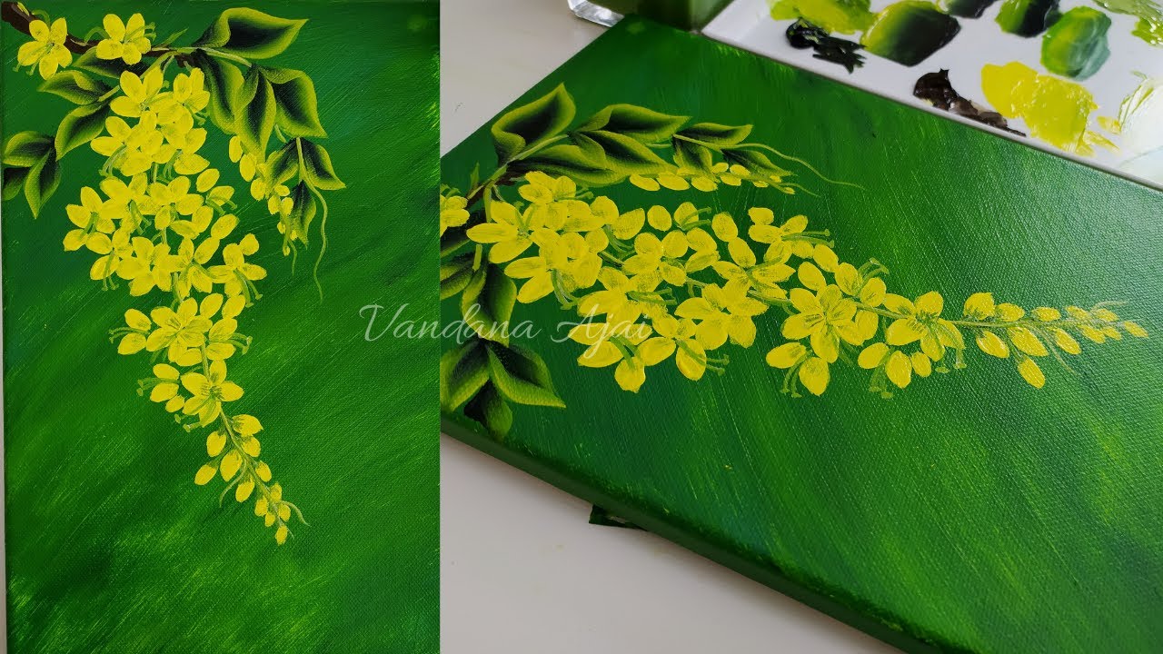 Yellow Flower Acrylic Painting|Acrylic Painting|Easy Flower Painting ...