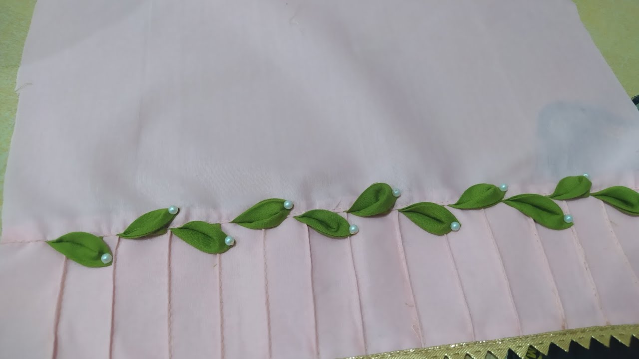 pent trouser bottom design with pintucks and lace// sleeve design 😘 ...