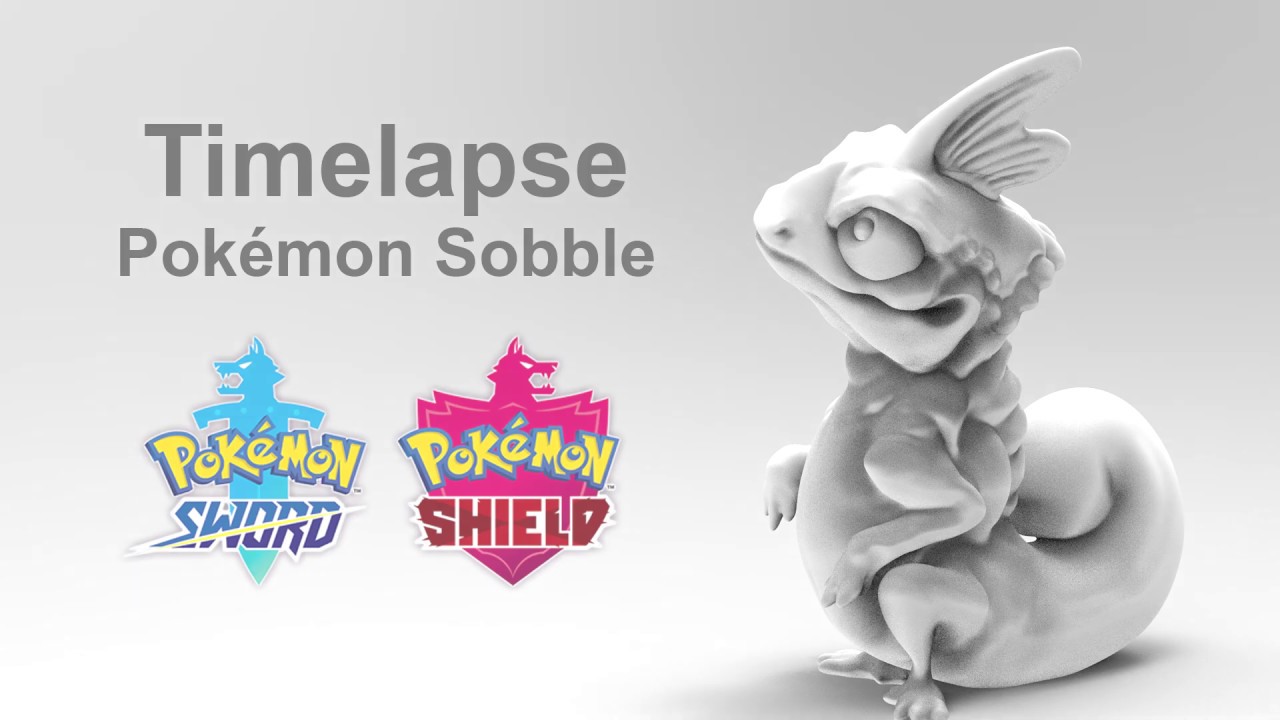 Pokémon Sobble 3D modelling for printing timelapse - YouTube