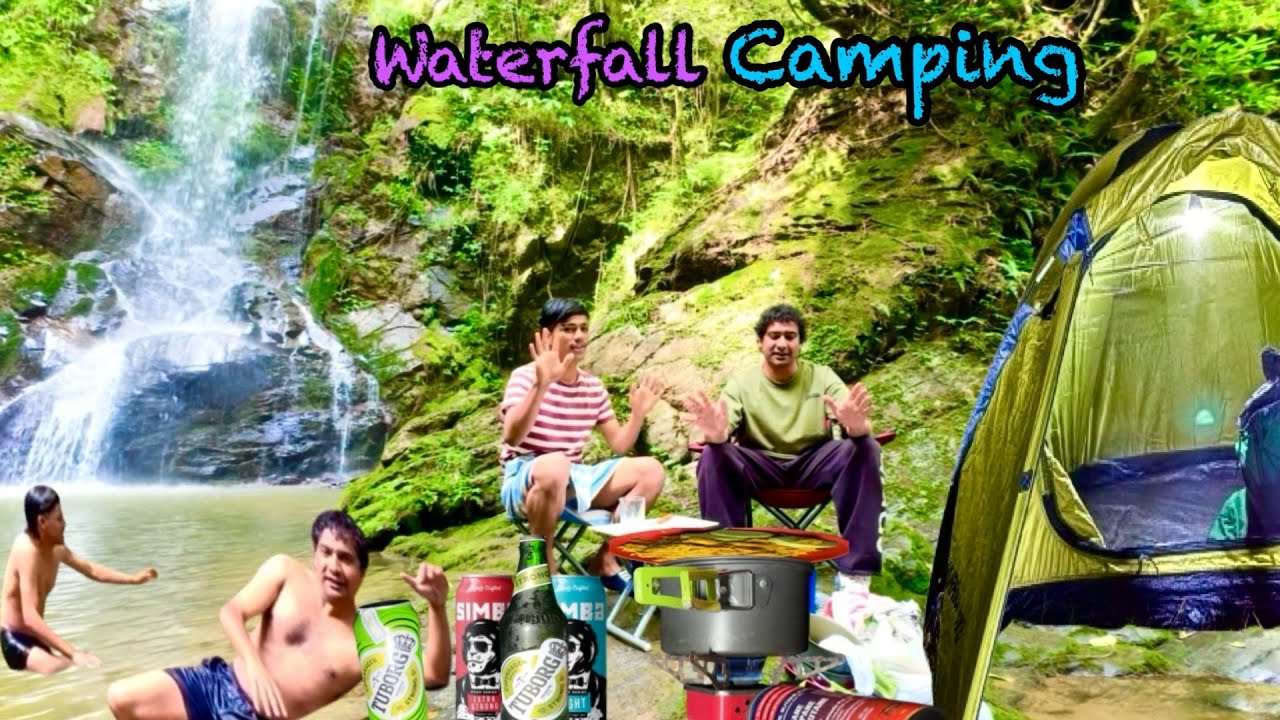 Camping With Waterfall 😉 Forest Mountain View | Relaxing In Nature ...