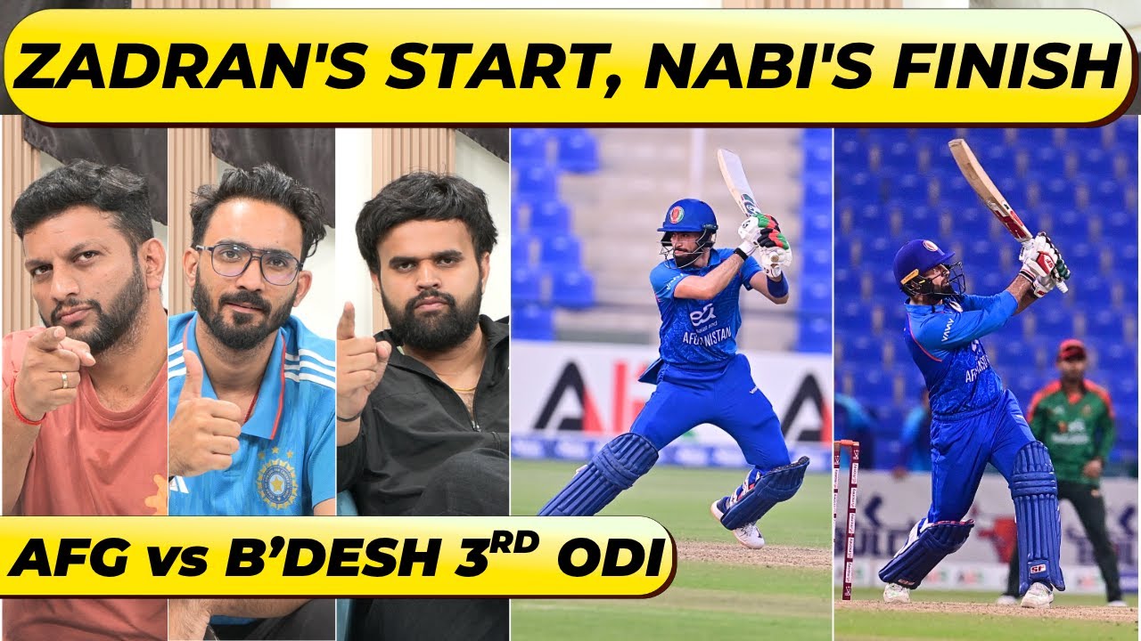 🔴B’DESH vs AFG: 249/9 to 293/9 YOUNGSTER NABI thrash B’desh. 44 runs in ...
