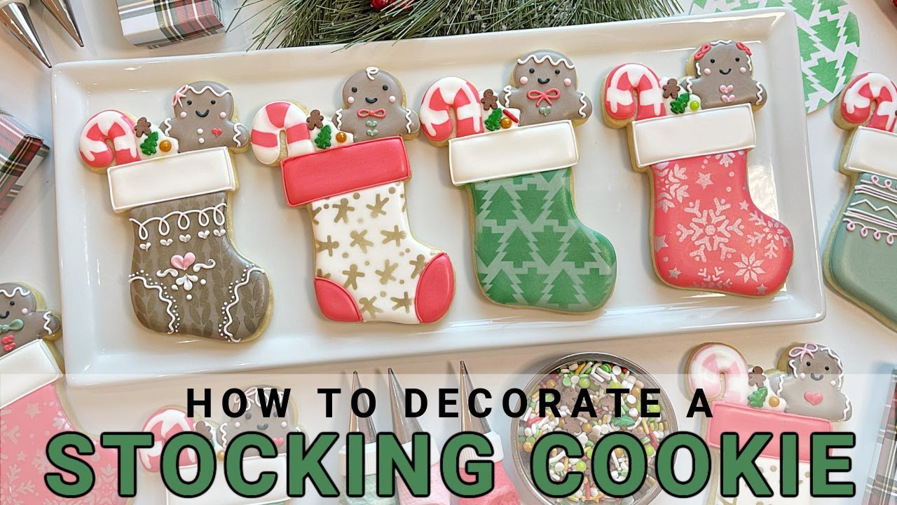 How to Decorate a Stocking Cookie + AIRBRUSHING 101 Tips! - YouTube