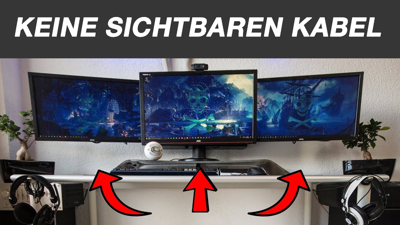 Kabelmanagement mit 3 Bildschirmen - Die Kabelbox - YouTube