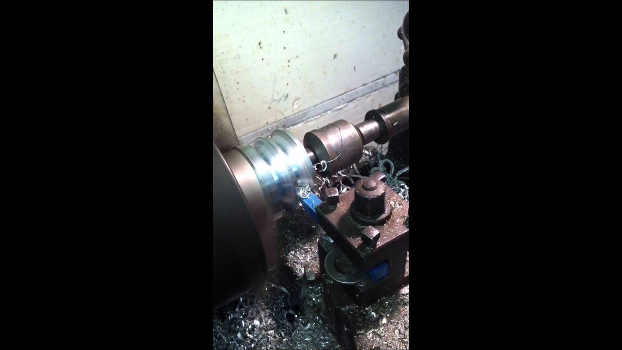 Twin V belt pulley machining - YouTube