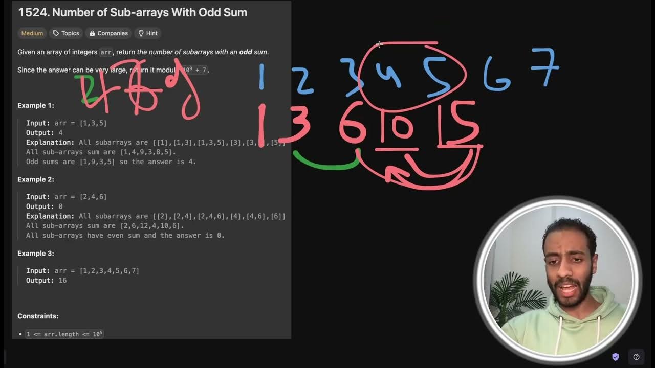 Day 247 | 1524. Number of Sub-arrays With Odd Sum | C++ بالعربي - YouTube