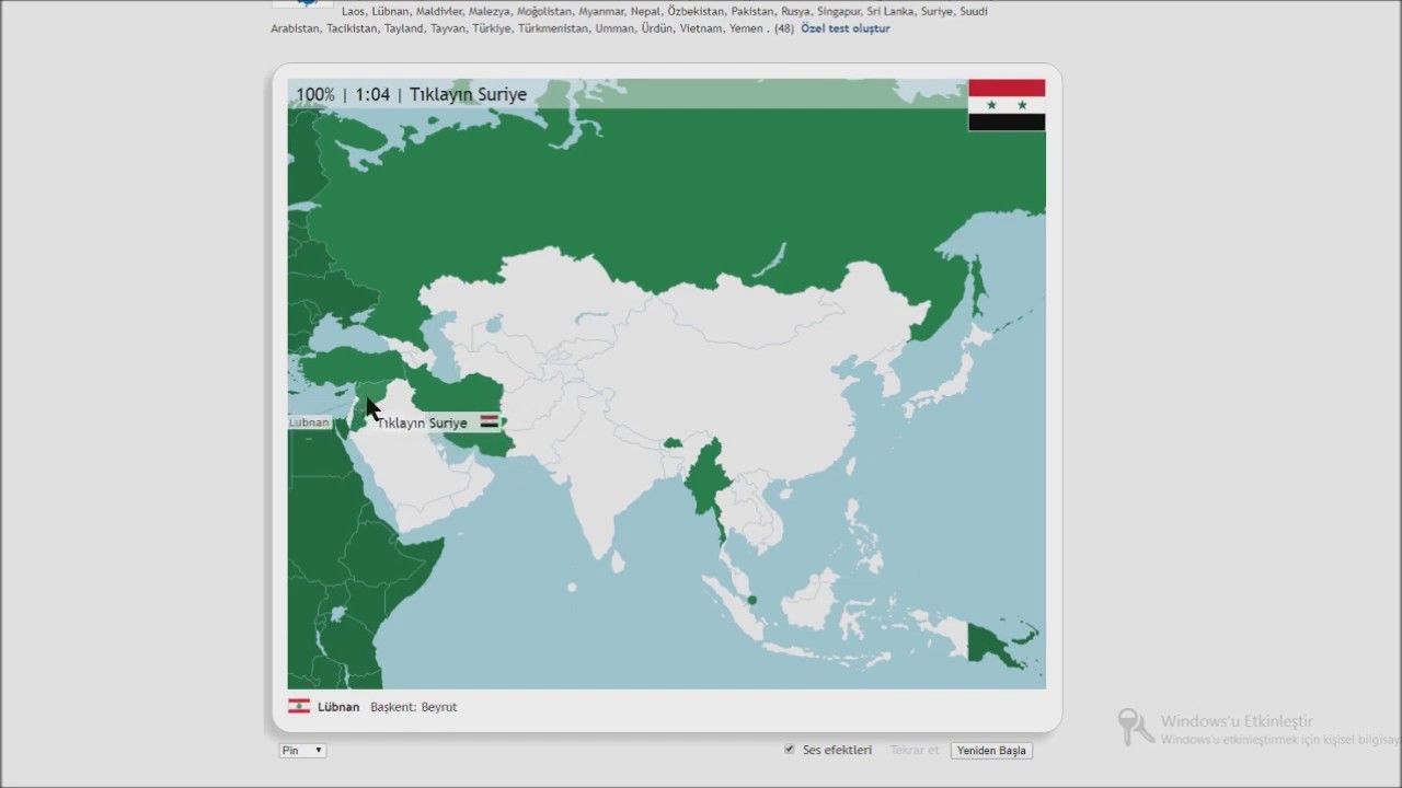 Speedrun: Seterra - Asia: Countries: Pin - Website (1:15) - YouTube