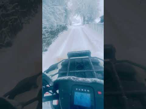 Plowing snow with atv linhai m760 - YouTube