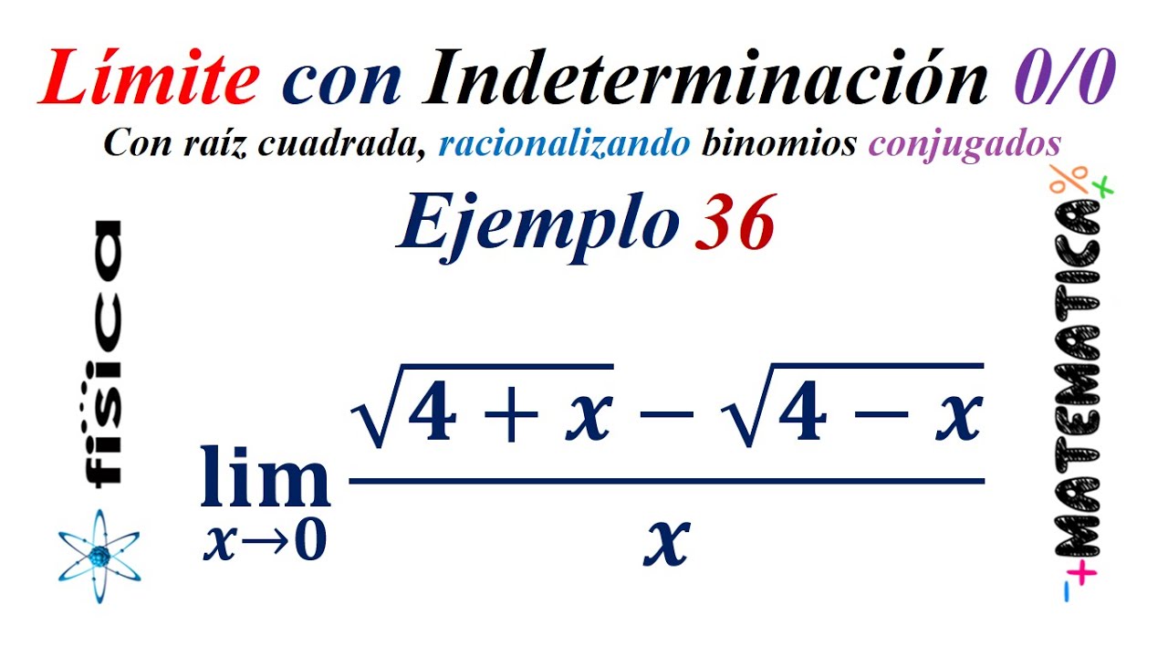 Límite con Indeterminación 0/0 con raíz cuadrada, racionalizando ...