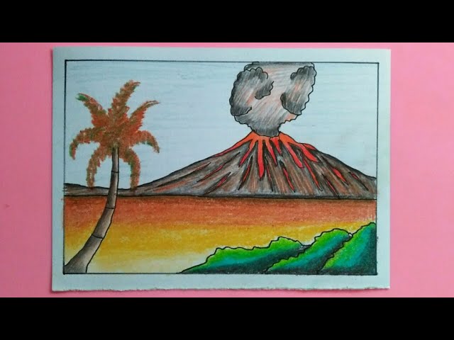 Earthquake Volcano Coloring Page