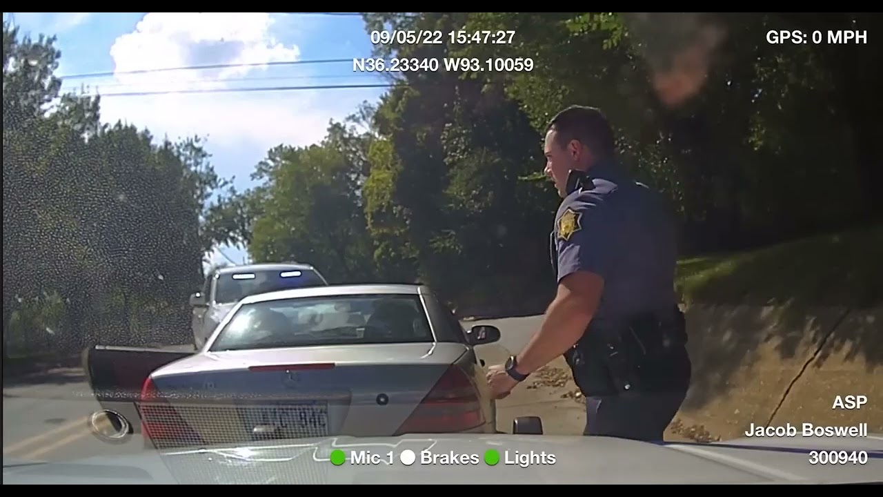 Mercedes leads ASP Trooper Jacob Boswell on a slow speed chase on 09/05 ...