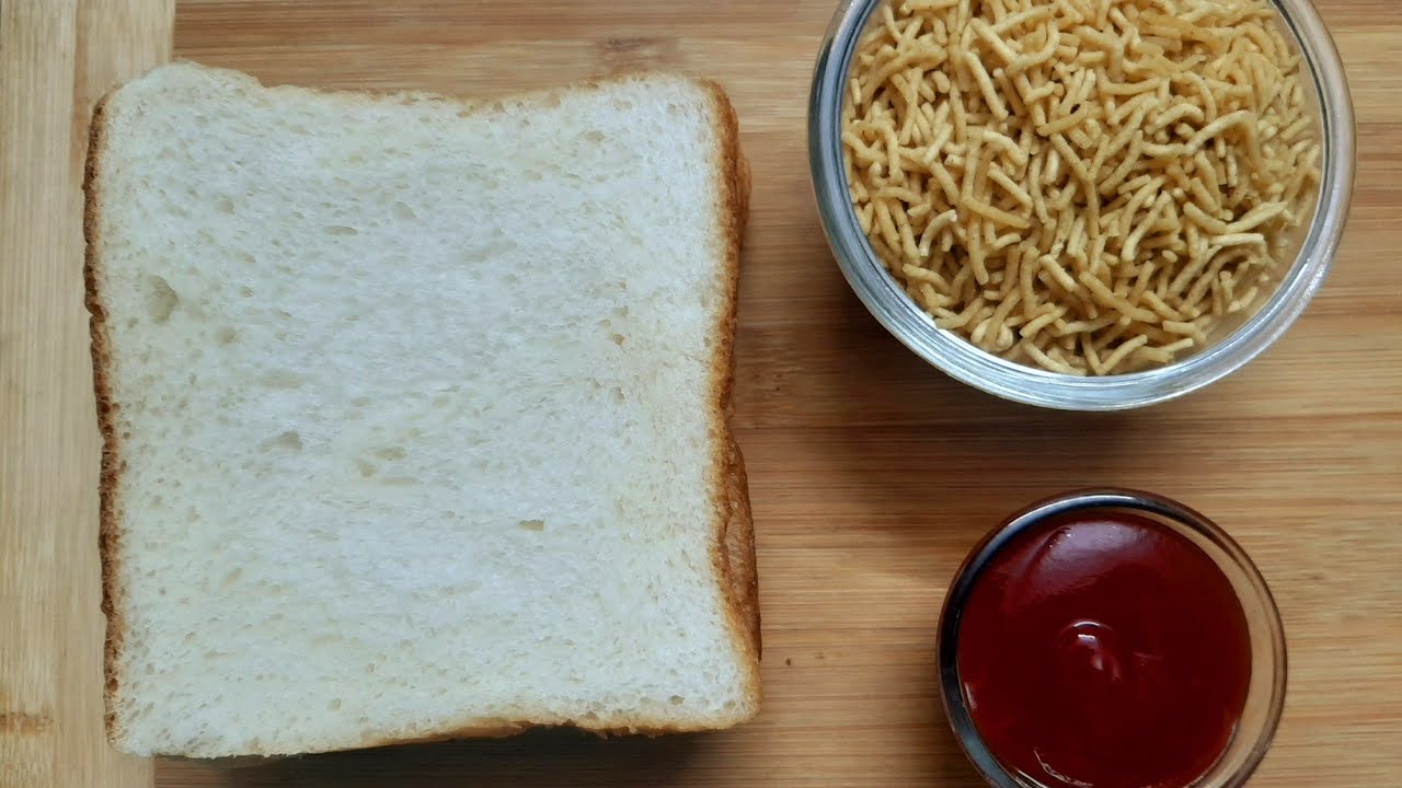 2 minutes evening snacks| bhujia sandwich| bhujia chat| crispy and ...