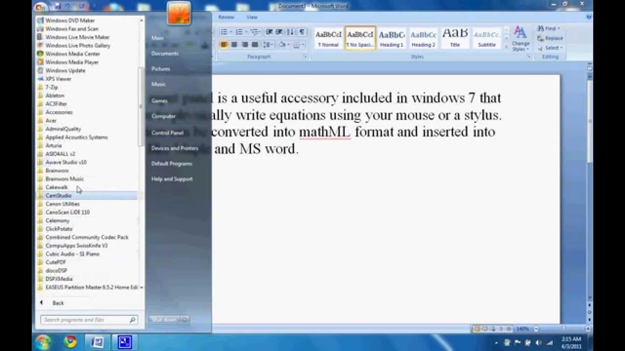 How to use the Math Input Panel - YouTube