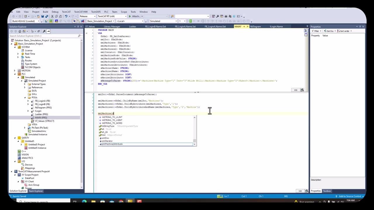 PLC Basic 1:TWINCAT 3 Beckhoff parse XML creating XML object - YouTube