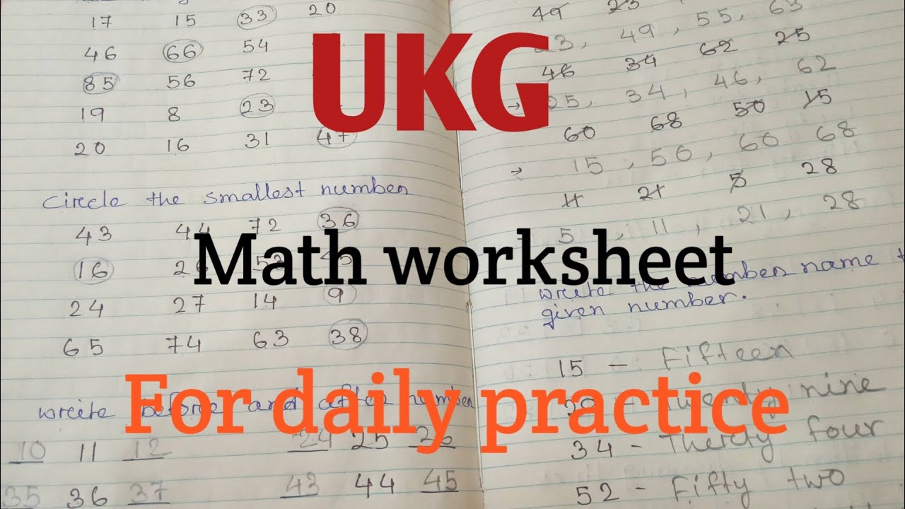 UKG Math worksheet Paper ll UKG Math worksheet for daily practice ll ...