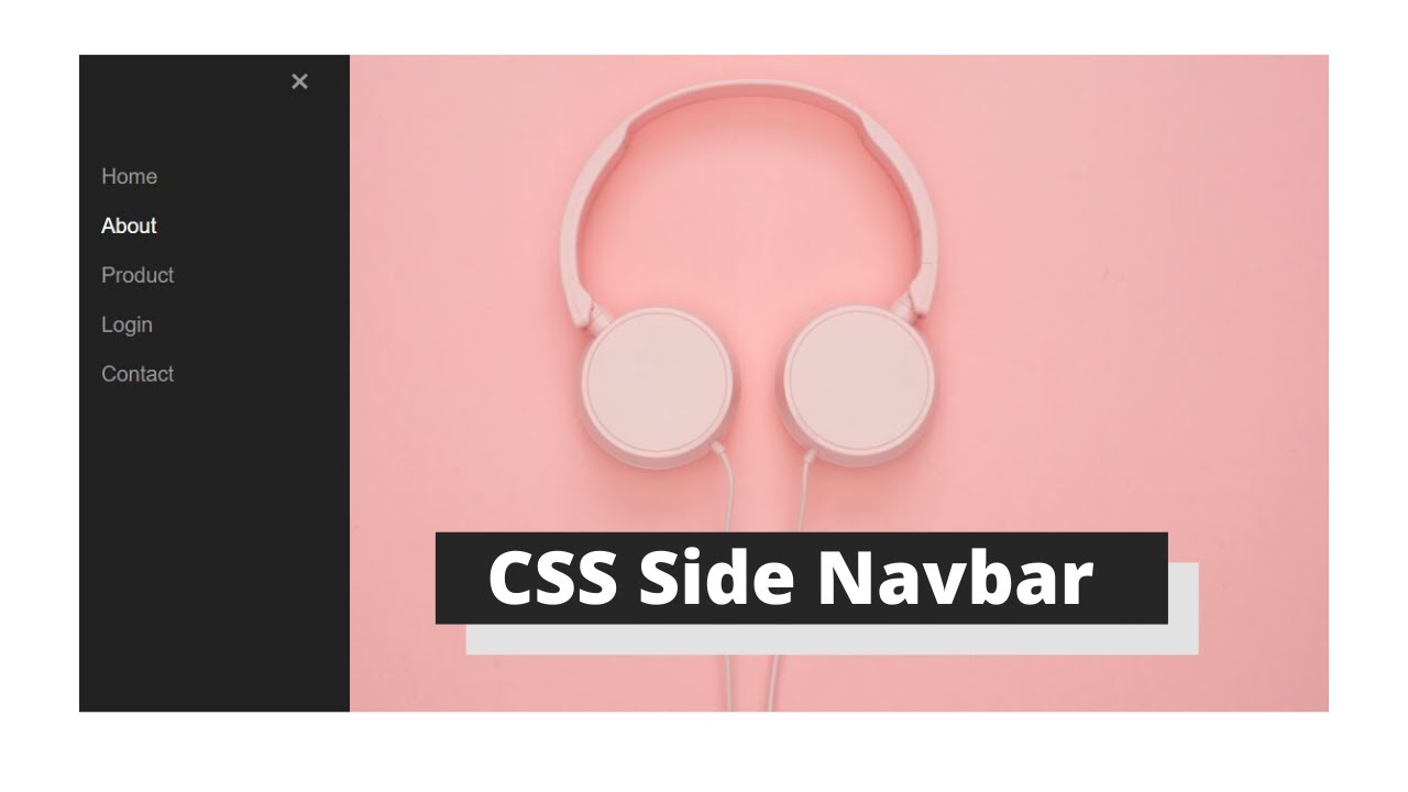 Pure Css Side Navigation Bar Using Html Css Web Design Youtube