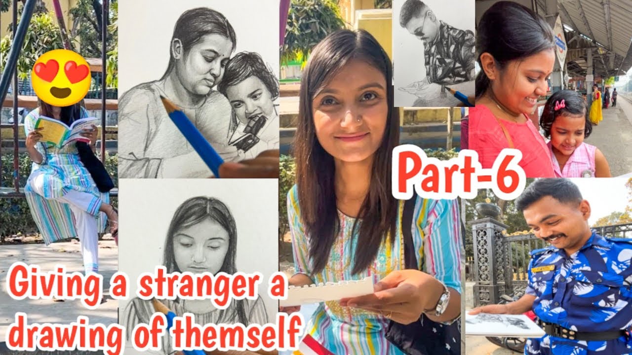 Drawing strangers very realistically | PART-6 ( REACTIONS 😍) Drawing ...