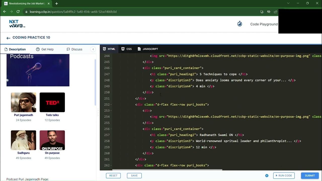 Podcast Page | Bootstrap | Coding Practice 10 | NxtWave | ccbp 4.o - YouTube