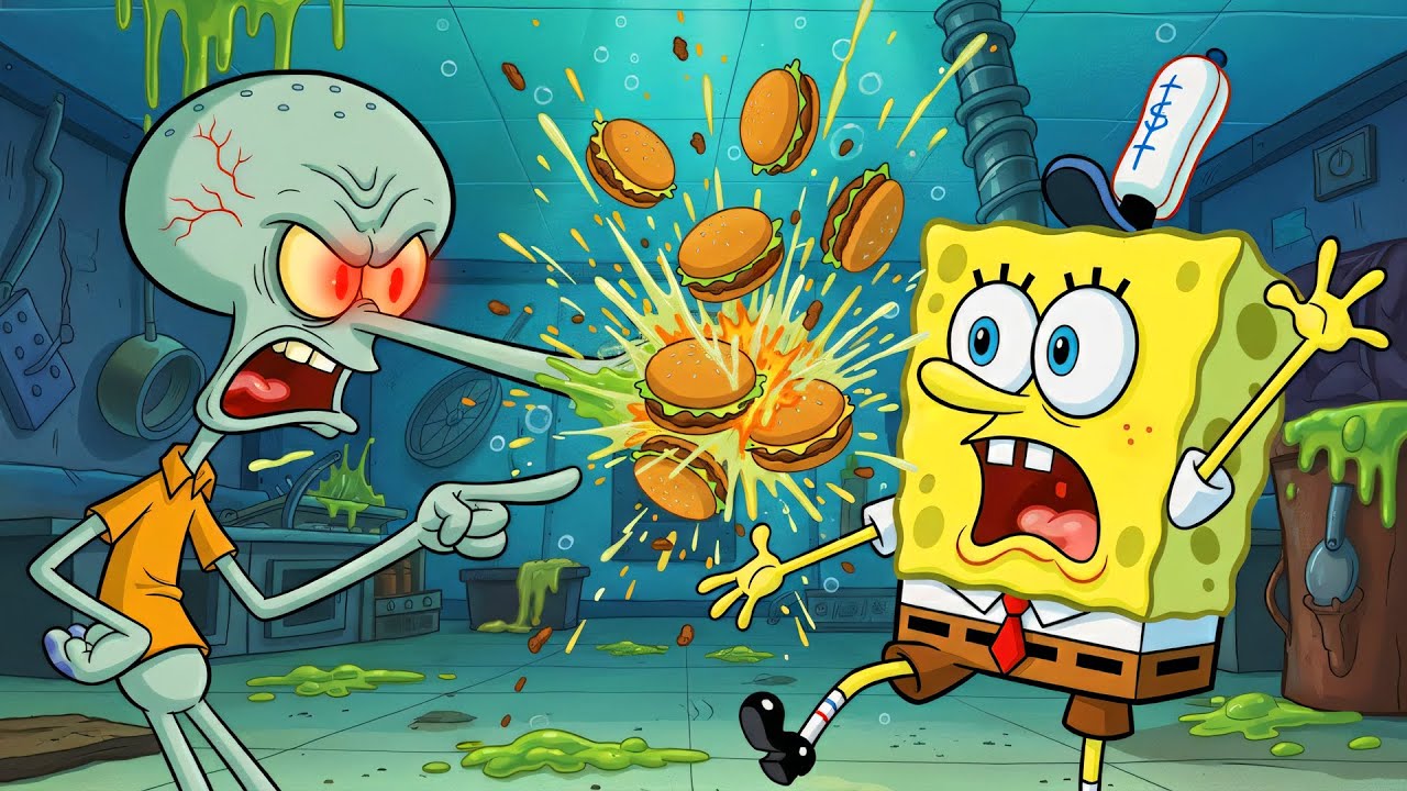 SpongeBob’s Burger Disaster: Squidward’s Furious Moment! 🍔 | SpongeBob ...