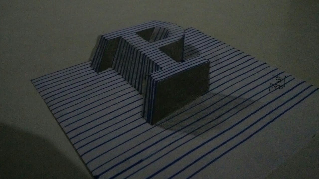 3D Art Trick On Line Paper - How To Draw 3D Letter - Easy Way To Draw ...