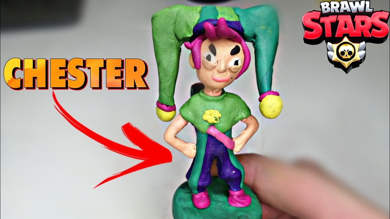 Brawl Stars clay Art - CHESTER Polymer Clay - YouTube
