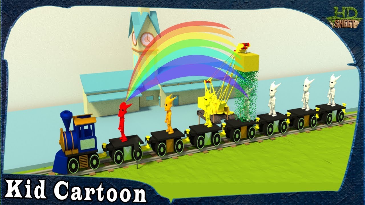 Color Learning for Kid | Cartoon Train with Rainbow Colour - YouTube
