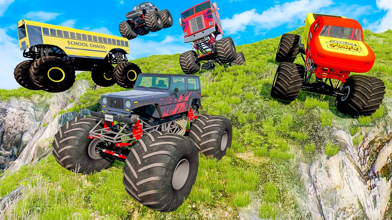 Epic High Speed Jump And Crashes #67 | Monster Trucks | BeamNG Drive ...