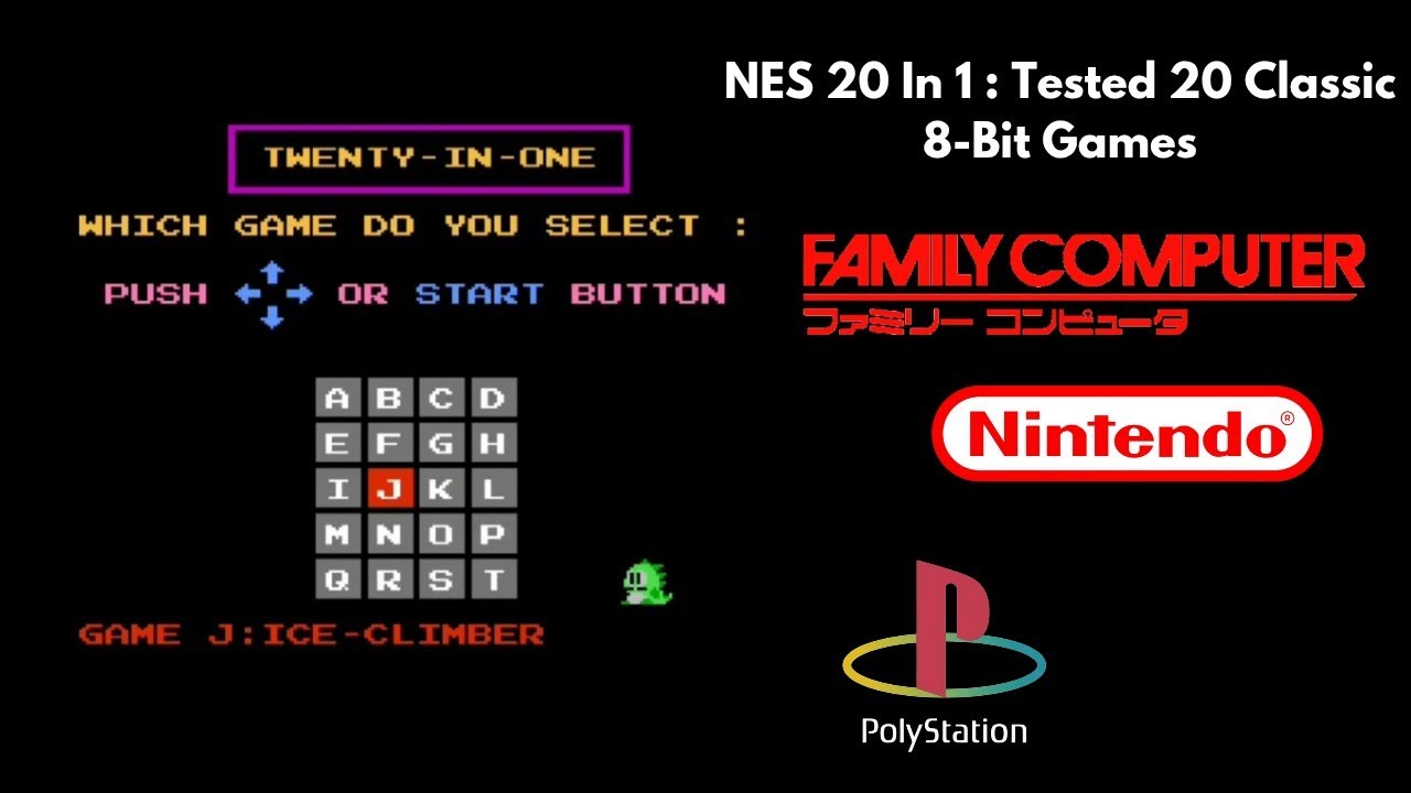 NES 20 In 1 : Tested 20 Classic 8-Bit Games (Nes, Famicom, Family Game ...