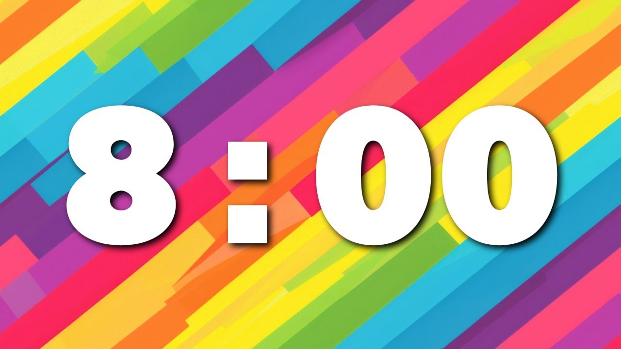 8:00 Bright Rainbow Countdown Timer - YouTube