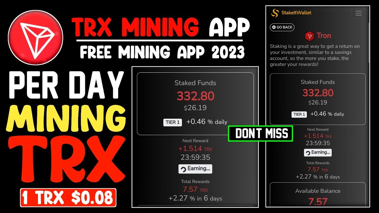🔥New Mobile Mining App | Top 2 TRX Mining App | Best mining App ...