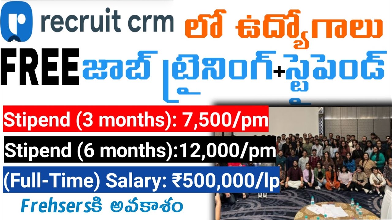 recruit crm company job training with Monthly stipend |Free Job ...