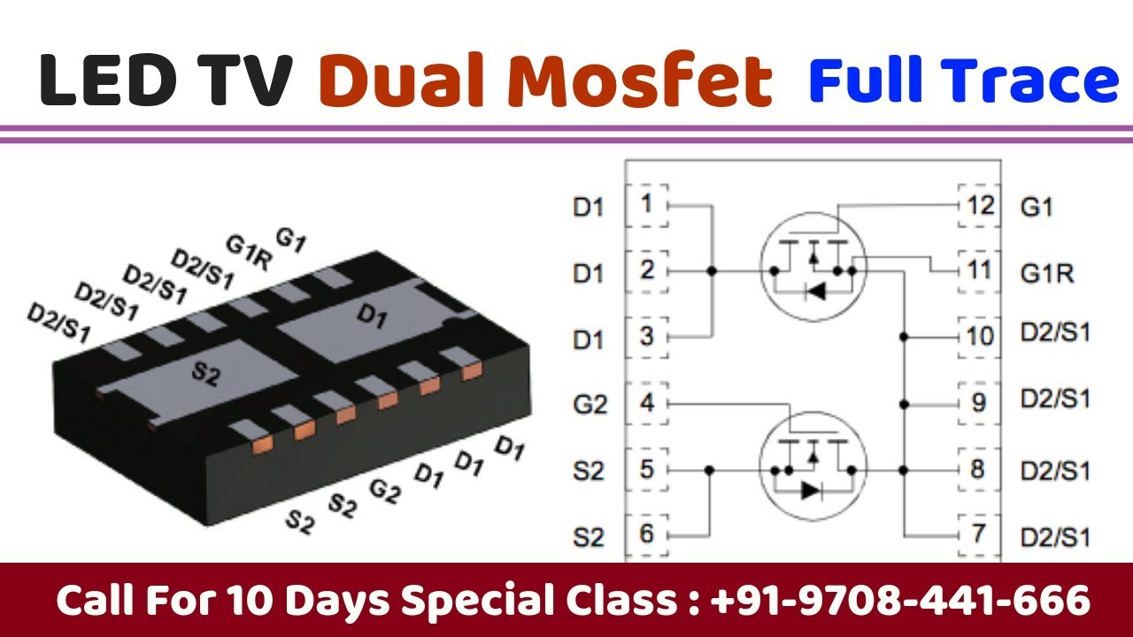 LED TV Repairing Course | How to Trace Dual Mosfet in LED TV mother Board - YouTube